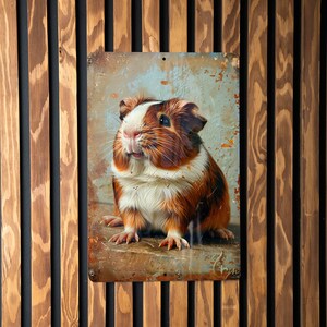 Texel Guinea Pig Metal Sign, Vintage Style Decor, Guinea Pig Gift, Wall ...
