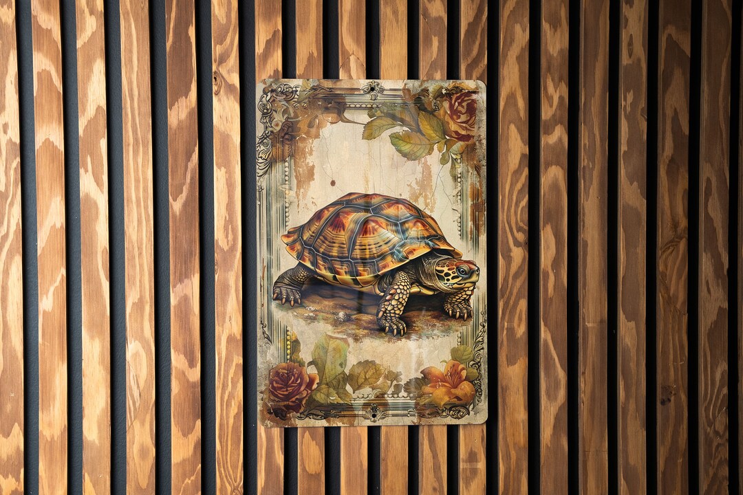 Vintage Box Turtle Metal Sign - Aluminum, Retro Style, Wall Decor ...