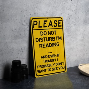 Do Not Disturb Reading Metal Sign - Book Lover Gift, Home Library Decor ...