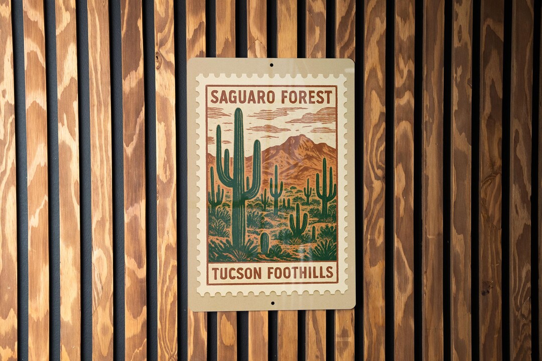 Saguaro National Park Metal Sign – Tucson Foothills Desert Scene Wall ...