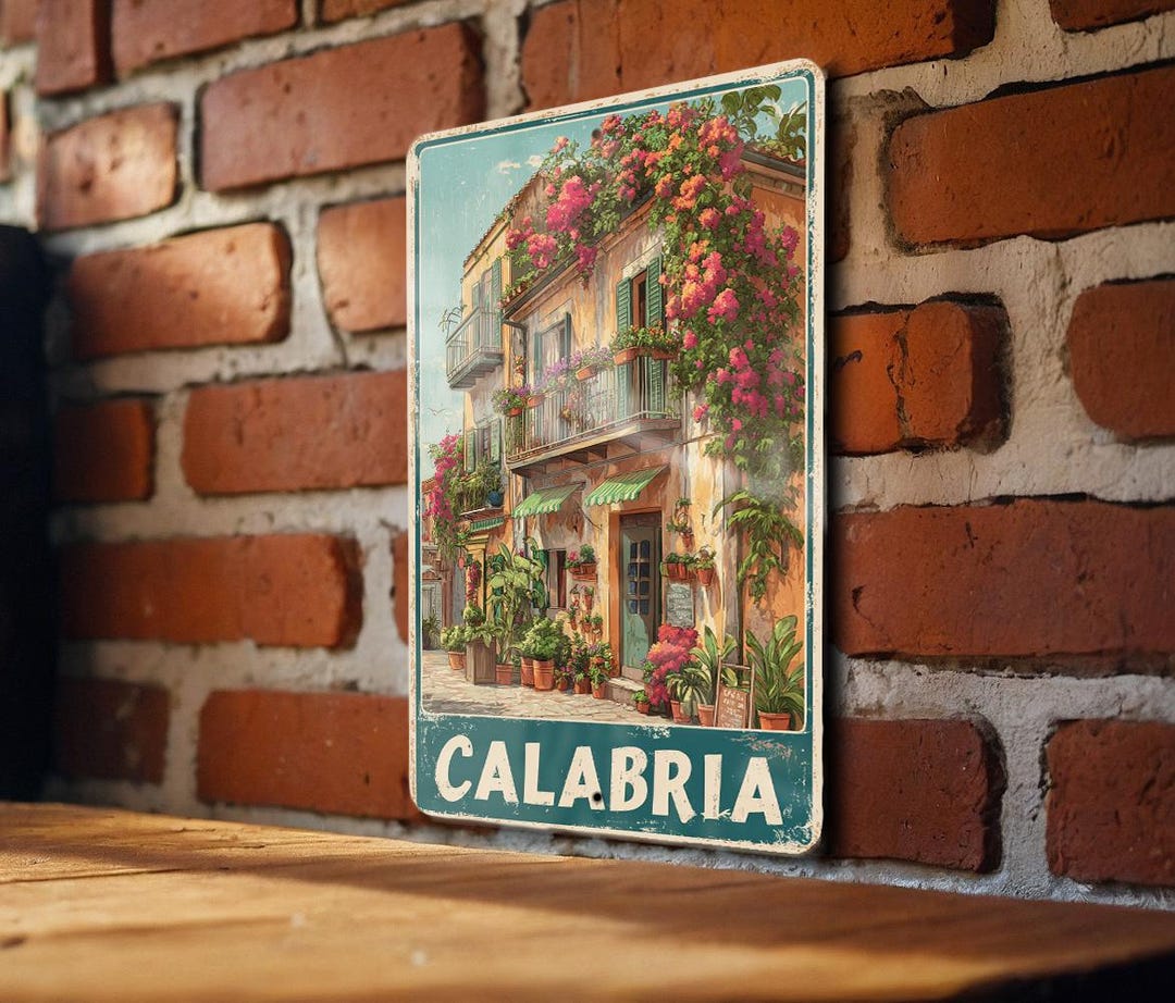 Calabria Travel Poster Retro Tin Sign – Vintage-style Italian Wall ...