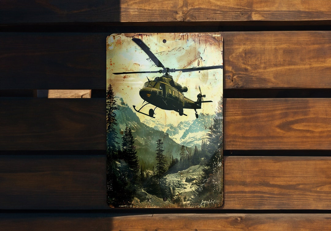 Chinook Vintage Style Metal Sign, Aluminum Decor, Retro Wall Art ...