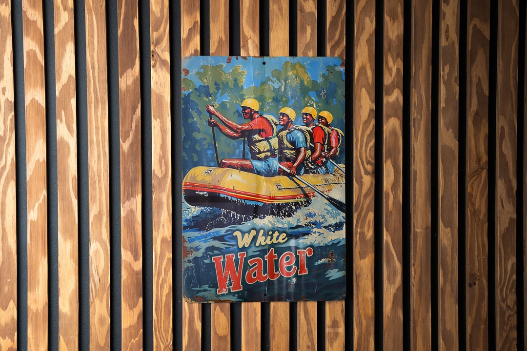 Zambian River Rafting Adventure, White Water Rapids, Vintage Aluminum ...