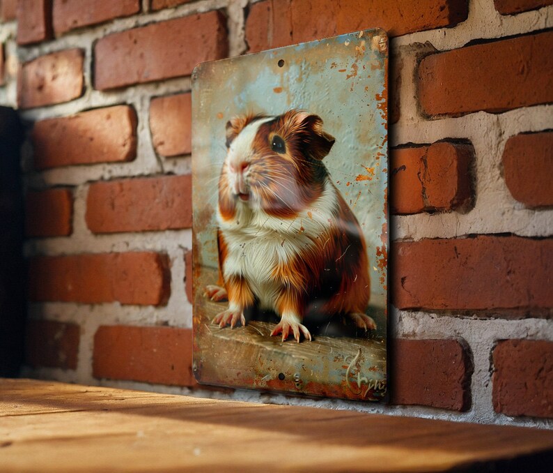 Texel Guinea Pig Metal Sign, Vintage Style Decor, Guinea Pig Gift, Wall ...