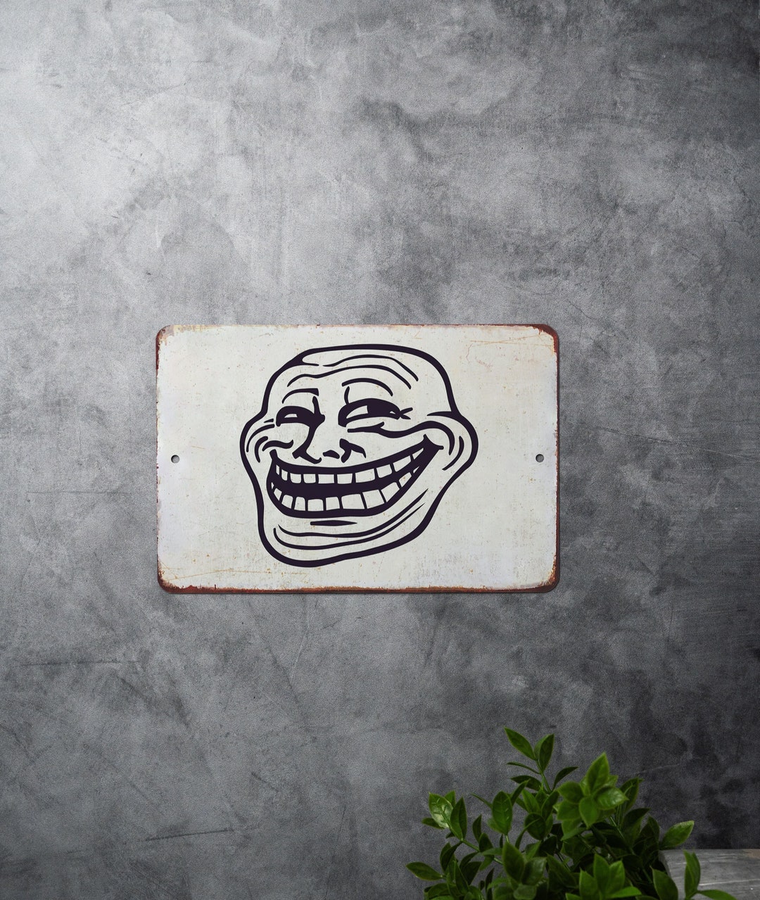 Troll Face Meme Metal Sign Funny Wall Art Meme Art Meme Gift Funny ...