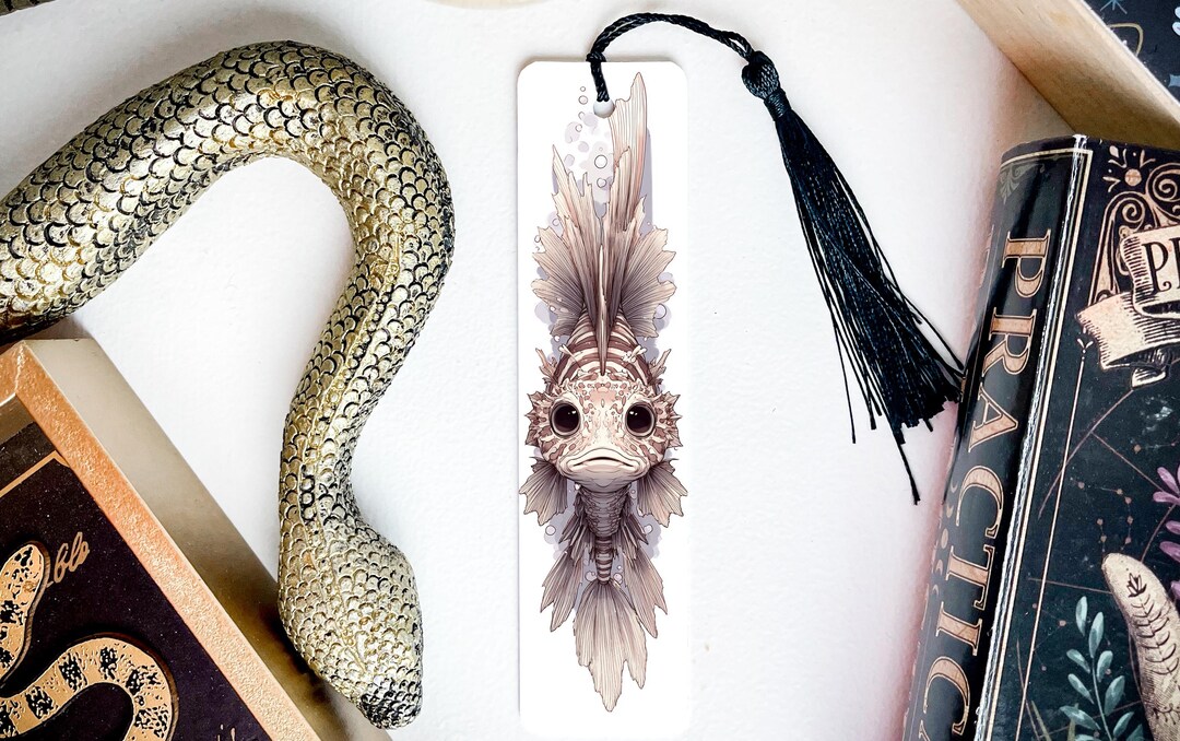 Kawaii Chibi Lionfish Metal Bookmark – Cute Artistic Plume Illustration ...