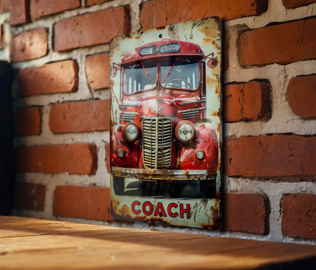 Vintage Coach Sign, Metal Wall Decor, Funny Coach Gift, Retro Style ...