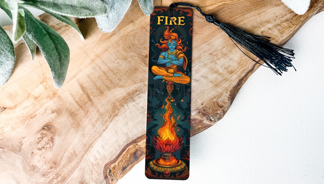 Agni God Metal Bookmark, Hindu Fire Deity, Sacred Flames Design, Unique ...