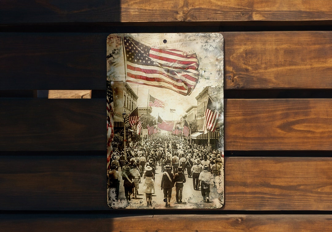 Independence Day Parade Vintage Sign, 4th of July Decor, Muted Tones ...