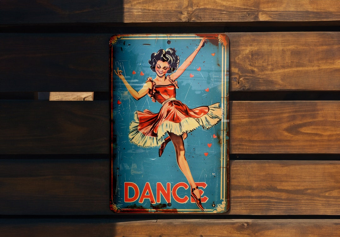 Vintage Style Dance Sign, Metal Sign, Retro Dance Decor, Classic ...