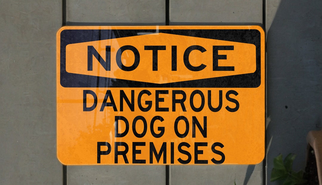 Dangerous Dog on Premises Metal Sign, Keep Out, Beware of Dog, No ...