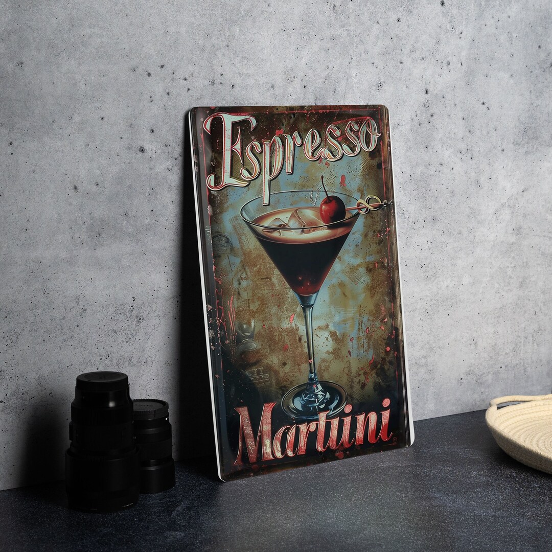 Espresso Martini Metal Sign, Vintage Style, Funny Wall Art, Home Bar ...