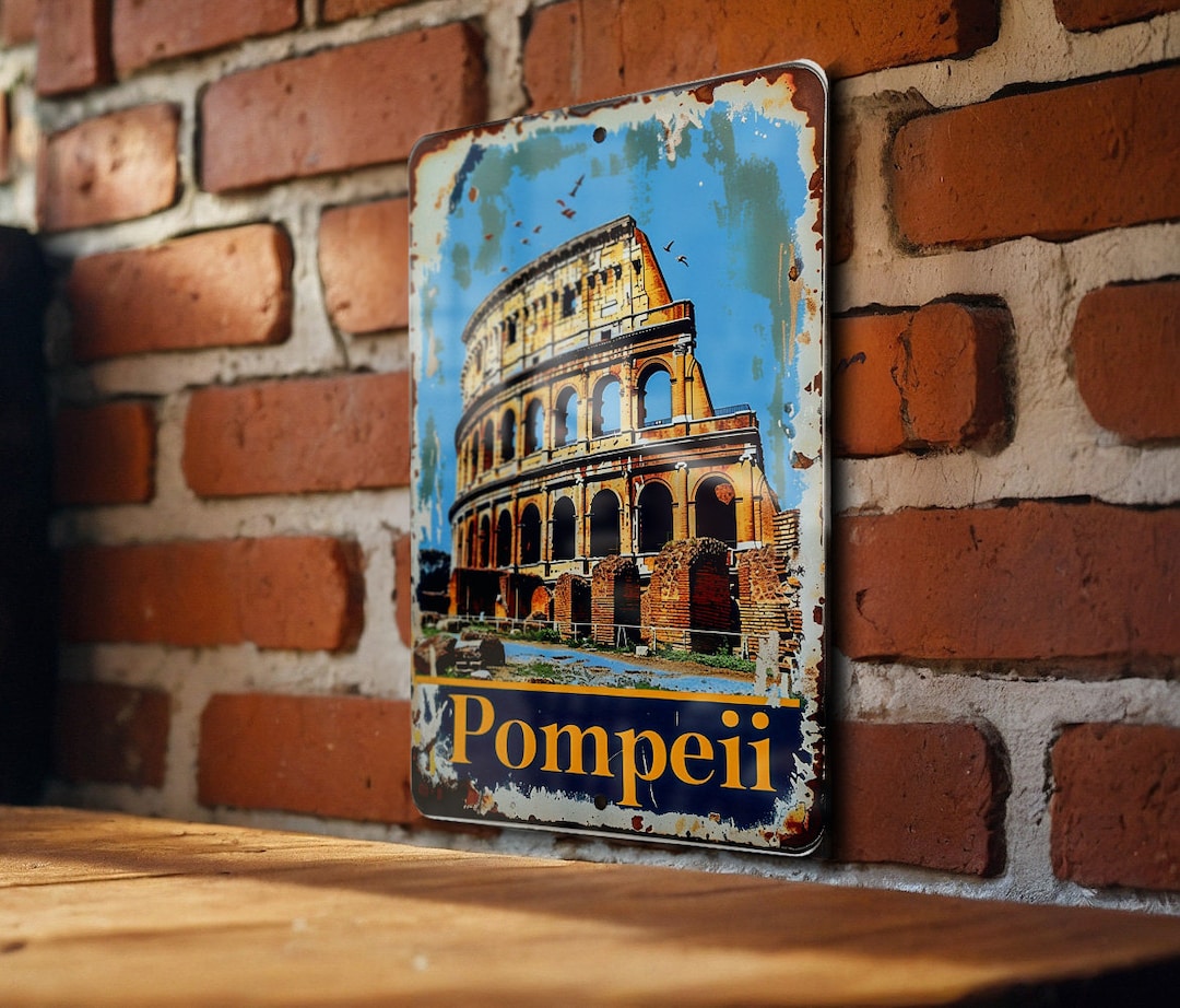 Pompeii Italy Vintage Style Metal Sign, Unique Gift Idea, Home Decor ...