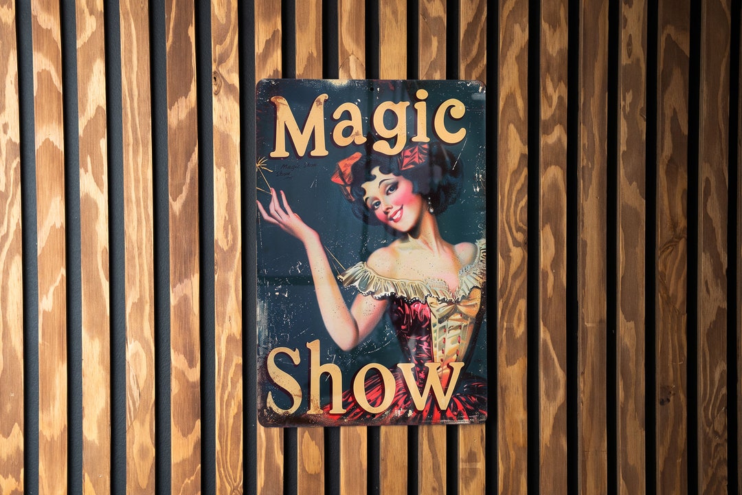 Vintage Style Tin Sign - Magic Tricks, Magic Show, Magician's Gift ...
