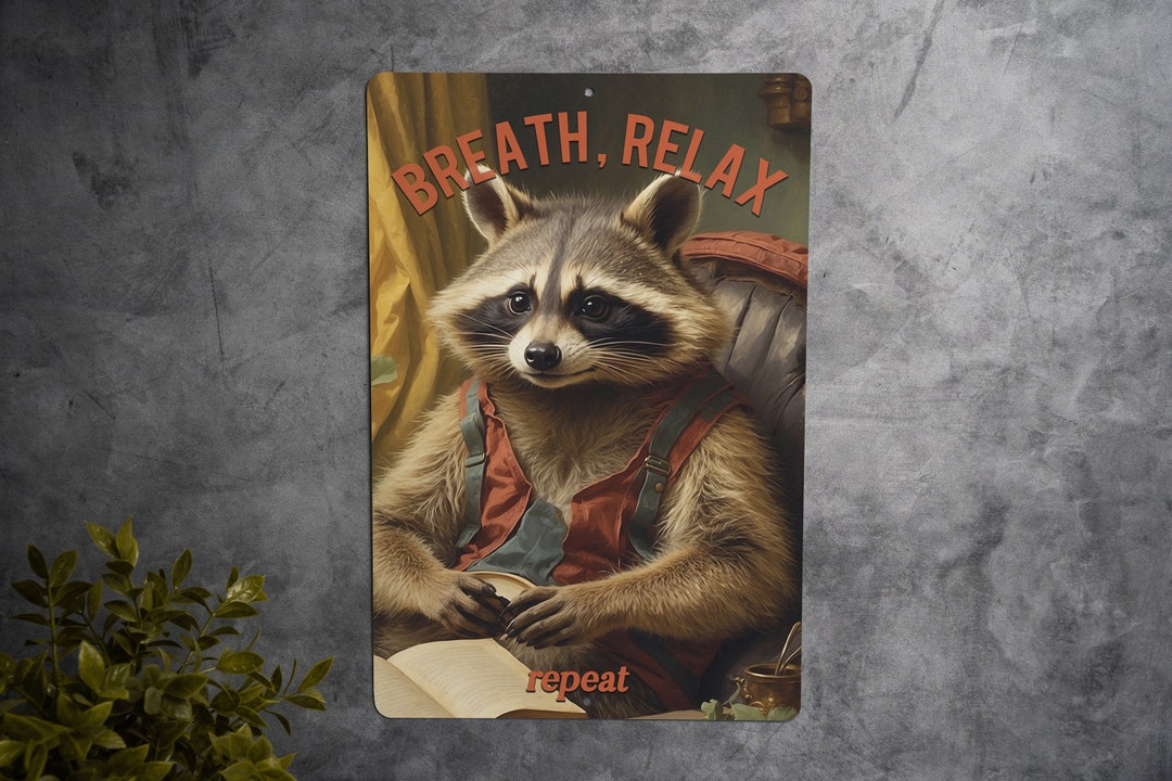 Breath Relax Repeat Metal Sign, Mindfulness Decor, Yoga Room Art ...