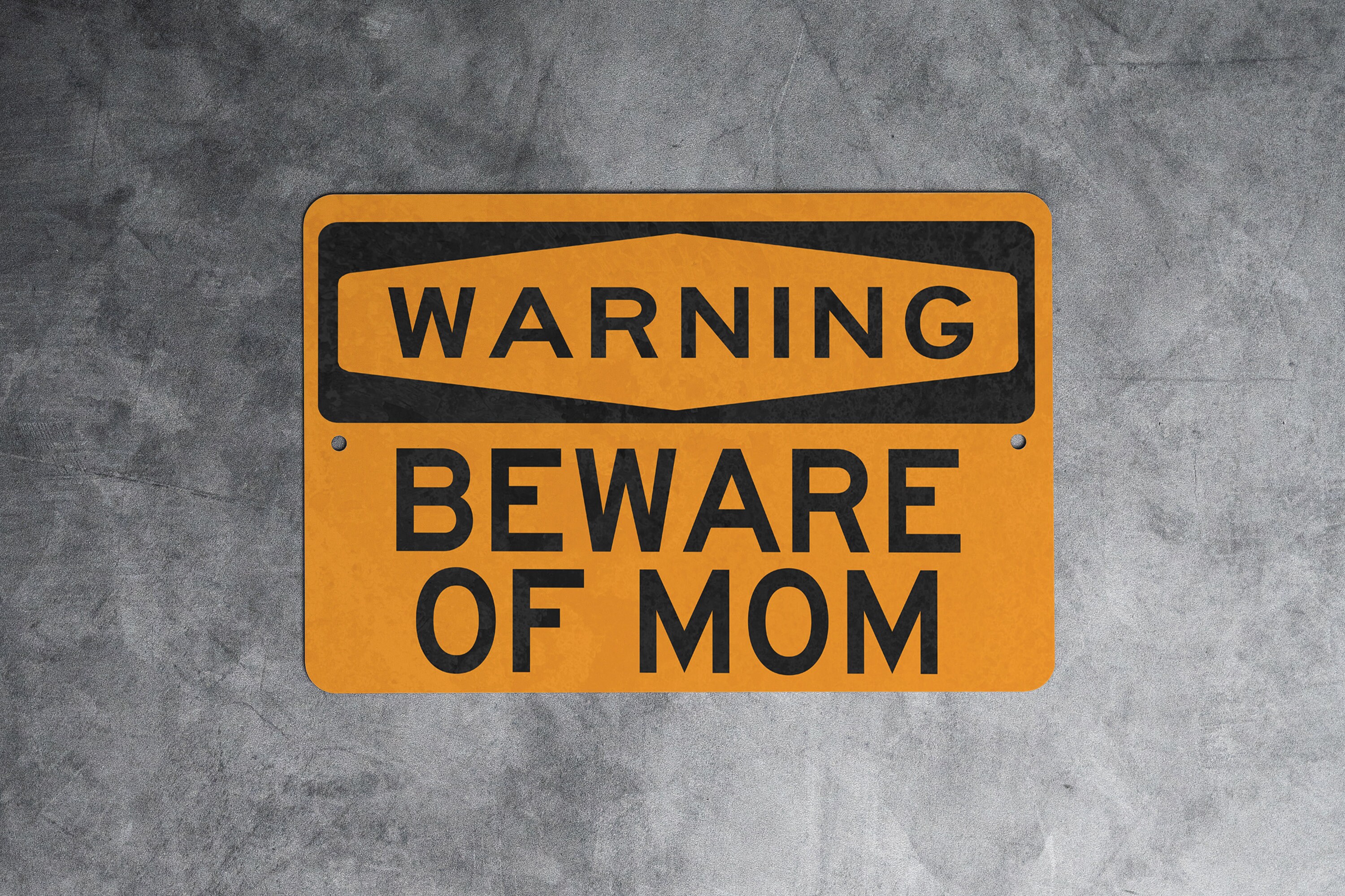 Warning Beware of Mom Metal Sign, Motherly Love Alert, Family Humor ...