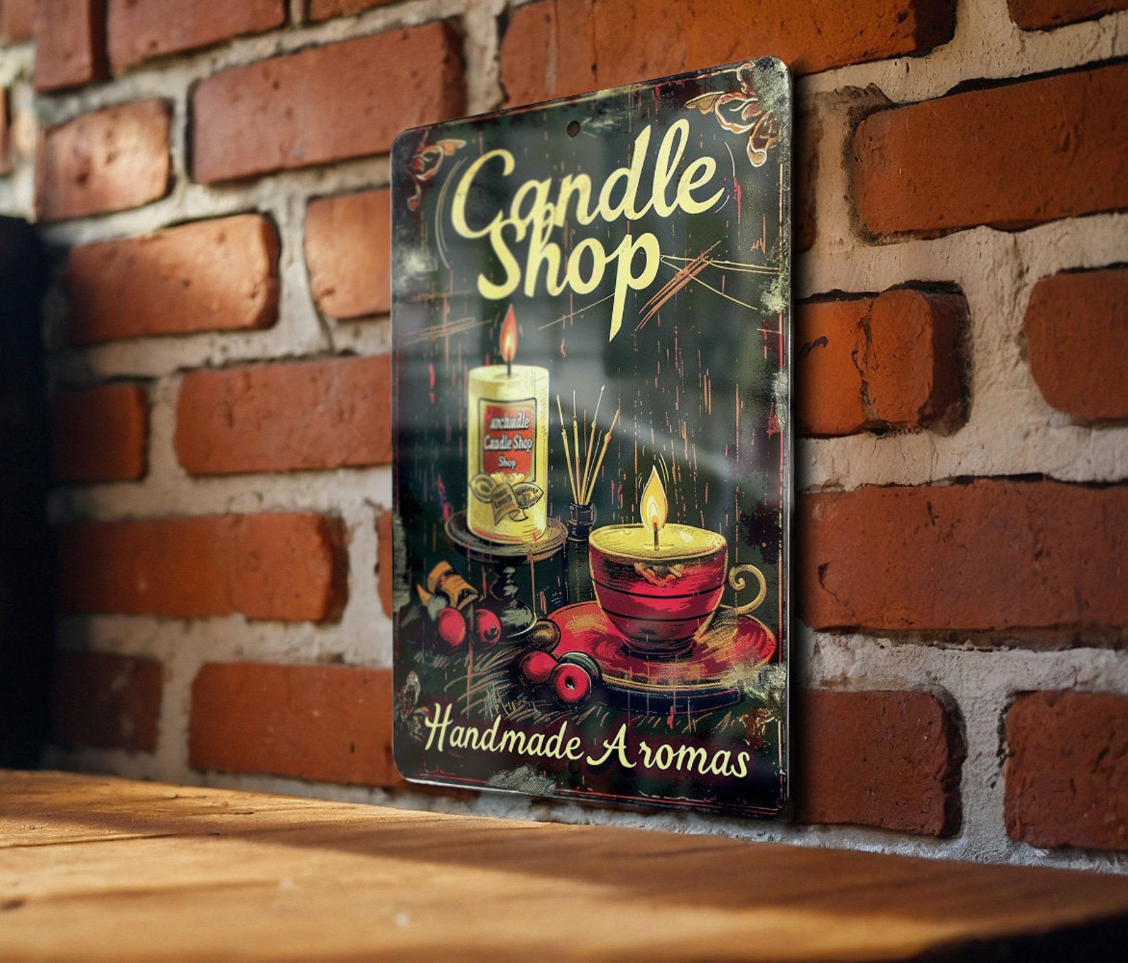Handmade Candle Shop Metal Sign - Vintage Style, Aromas, Home Decor ...
