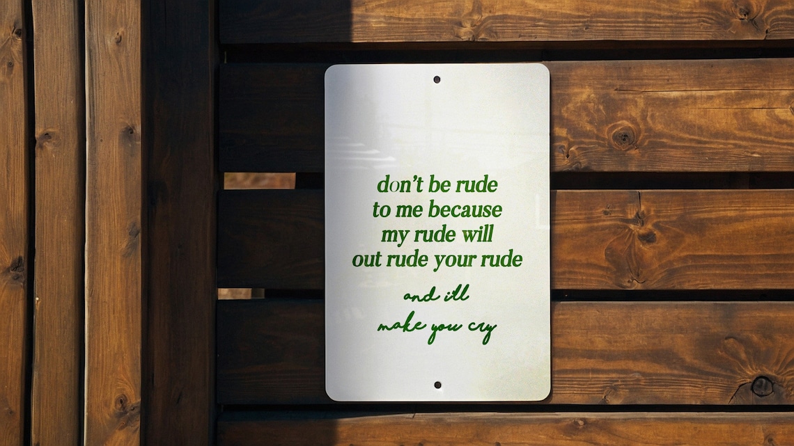 Don't Be Rude to Me Metal Sign - Funny Quote, Humor Decor, Sarcastic ...