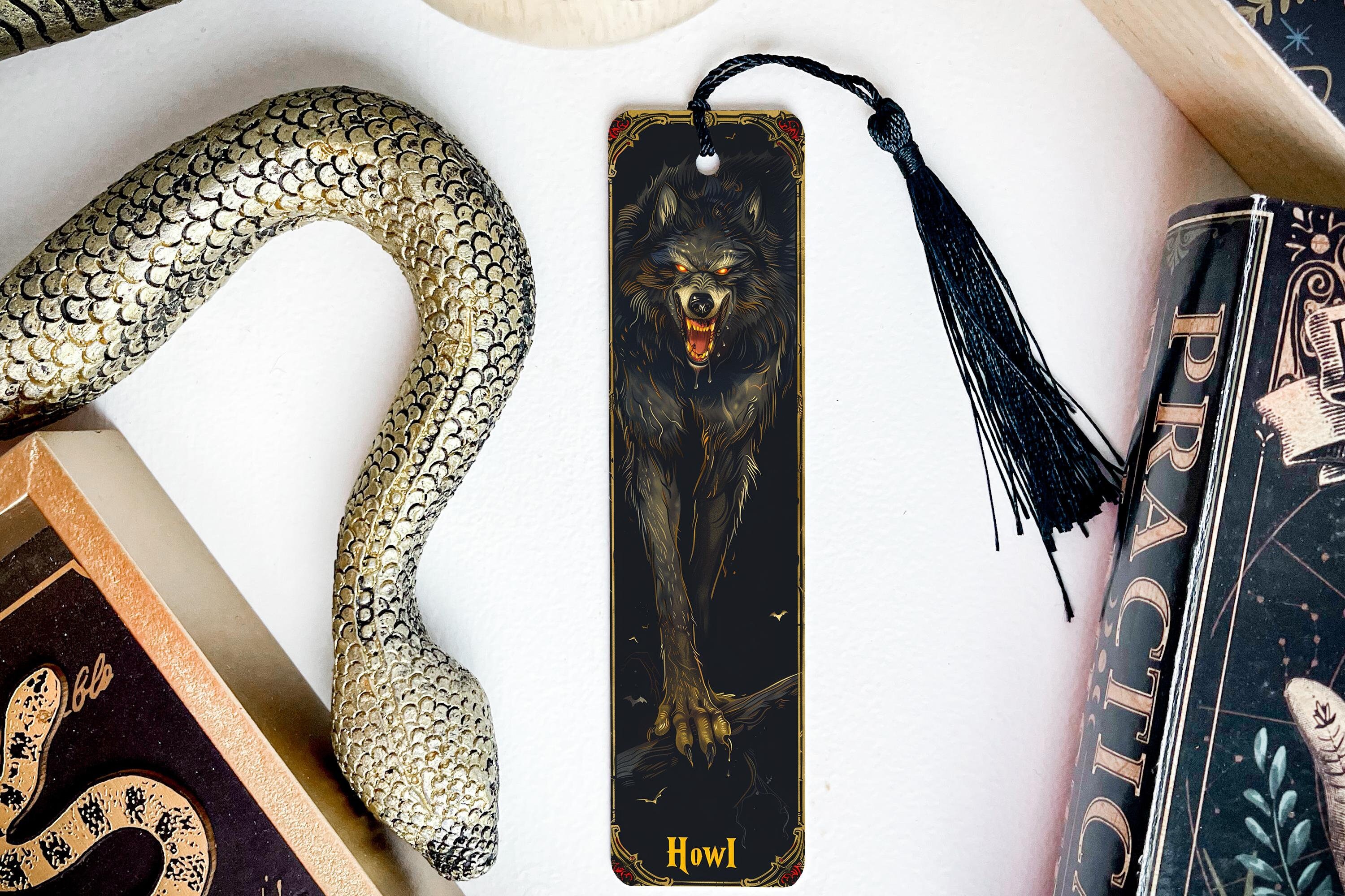 Werewolf Halloween Bookmark, Metal Howl Bookmark, Spooky Book Accessory ...