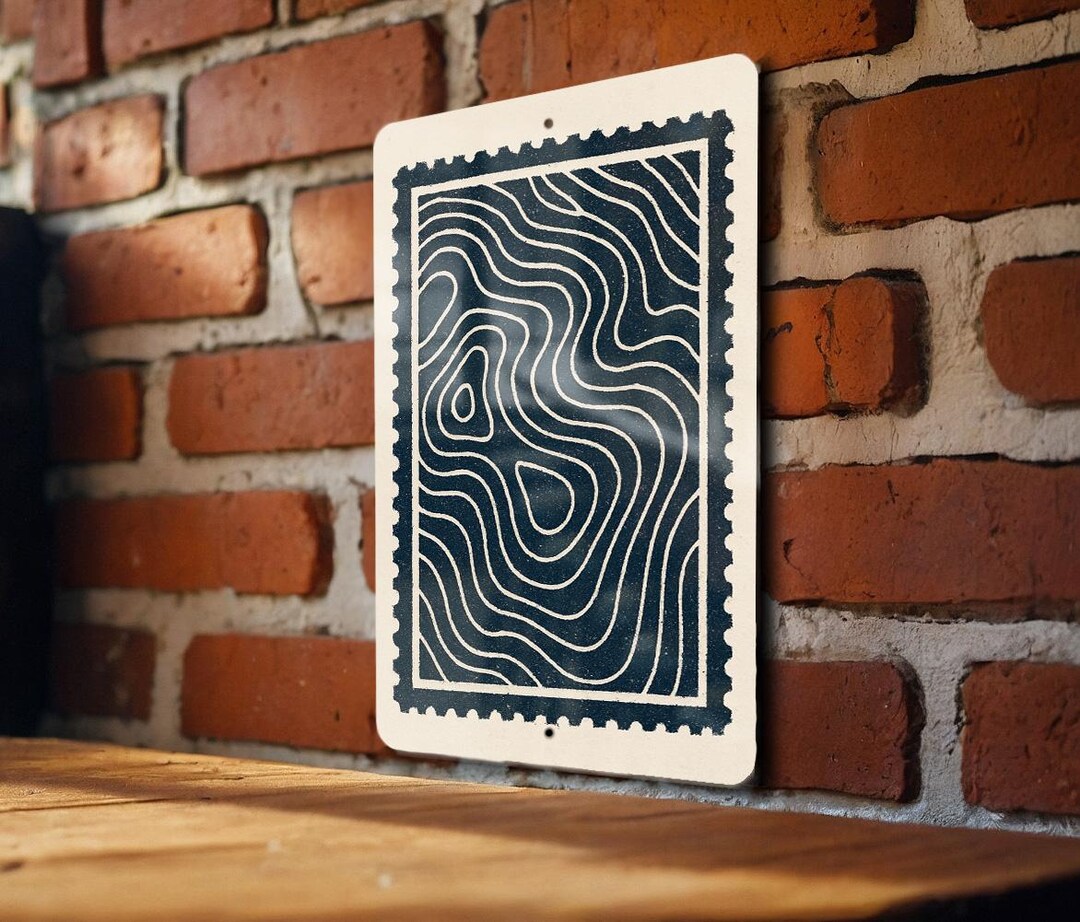 Custom Sounding Chart Metal Sign – Nautical Stamp Style Art, Coastal ...