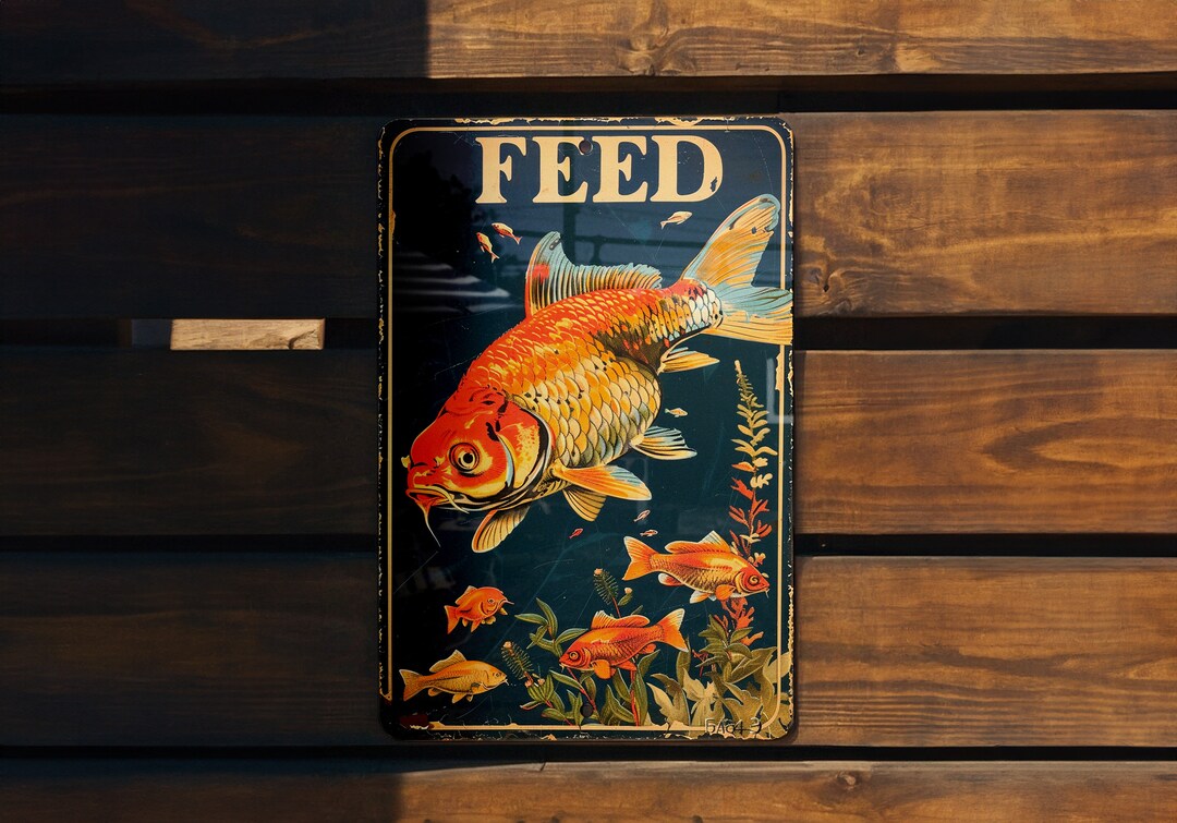 Vintage Style Metal Sign, Aquarium Keeping, FEED Decor, Wall Art, Retro ...
