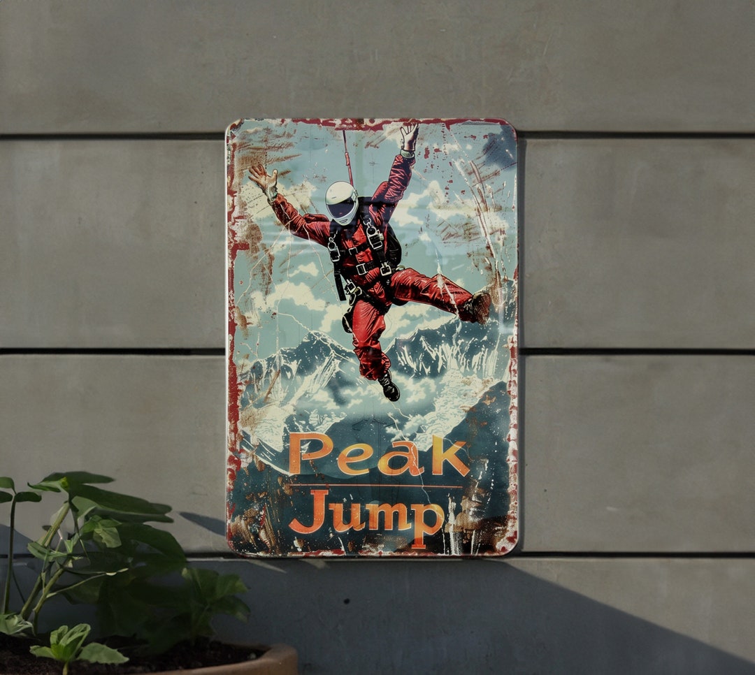 Everest Skydiving, Peak Jump, High Altitude Adventure, Vintage Metal ...