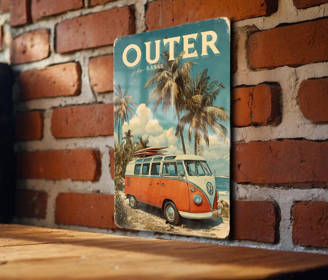 Retro Outer Banks Travel Poster Tin Sign – Vintage-style Outer Banks ...