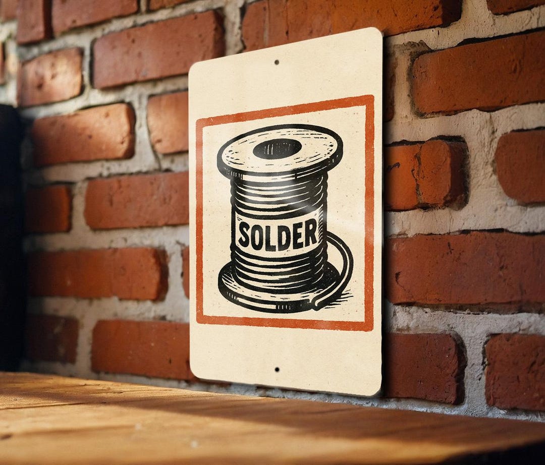 Vintage Solder Wire Spool Metal Sign – Retro Workshop Wall Art ...