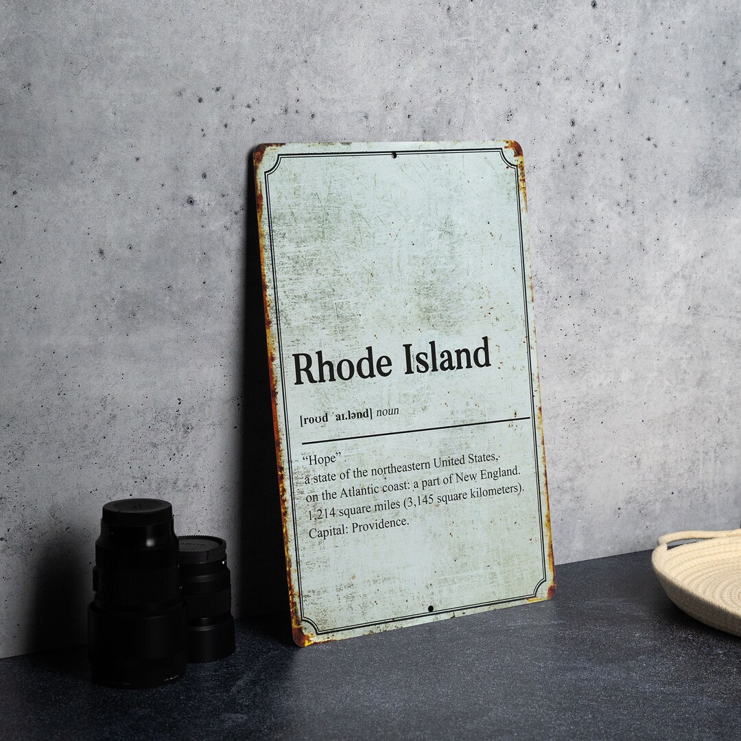 Rhode Island State Definition - Metal Sign - State Decor - Rhode Island ...