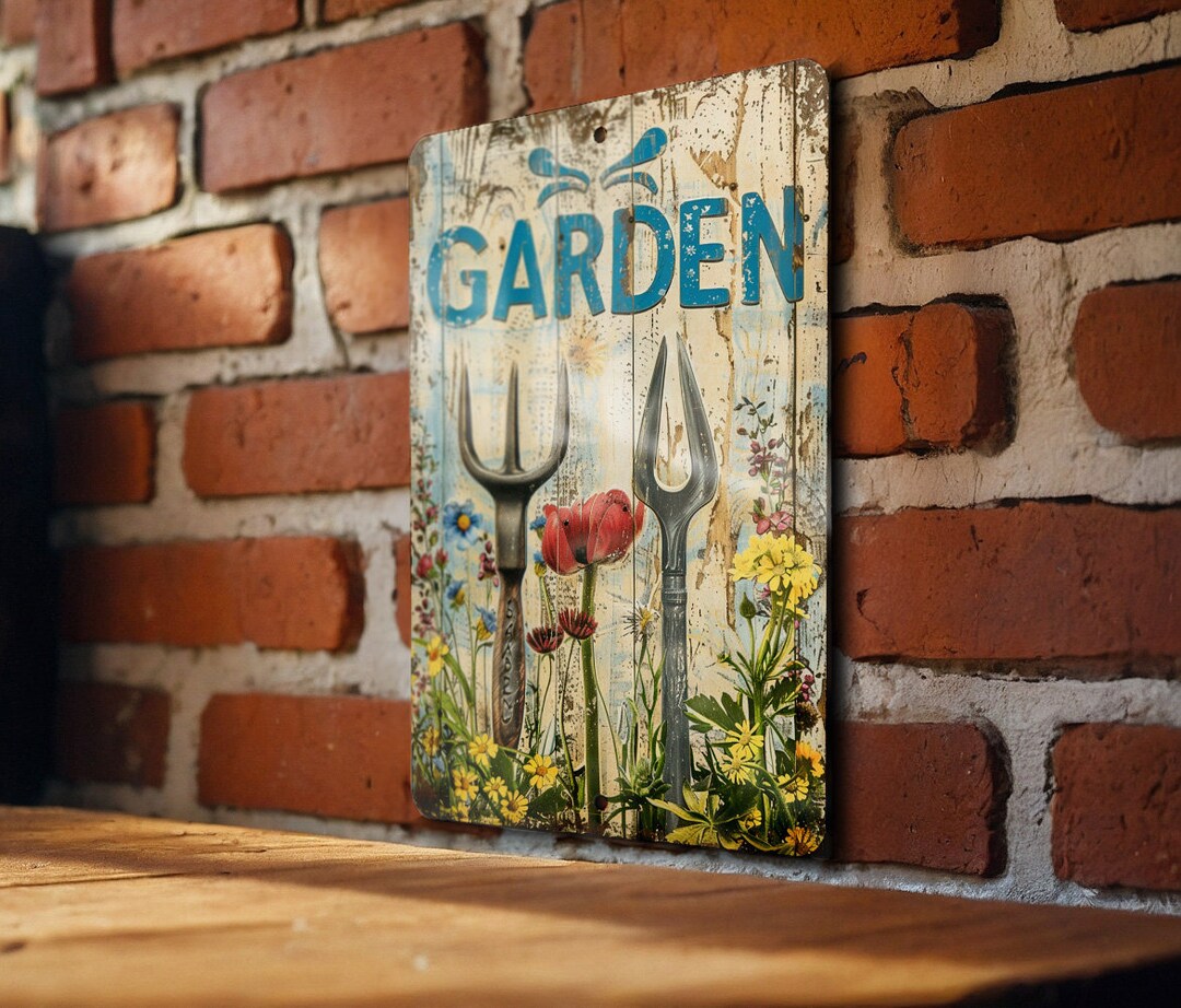 Rustic Garden Sign, Metal Outdoor Decor, Custom Garden Plaque, Vintage ...