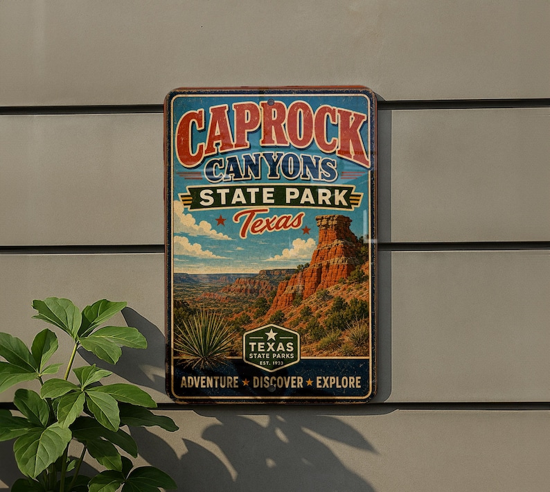 Caprock Canyons State Park Texas Vintage Style Metal Sign, Park ...