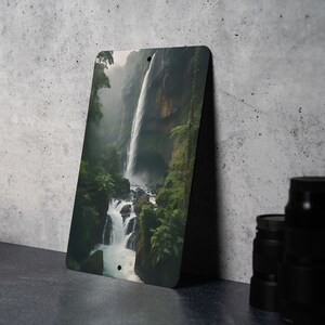Realistic Waterfall Wall Art Metal Sign Nature's Majesty, Serene ...