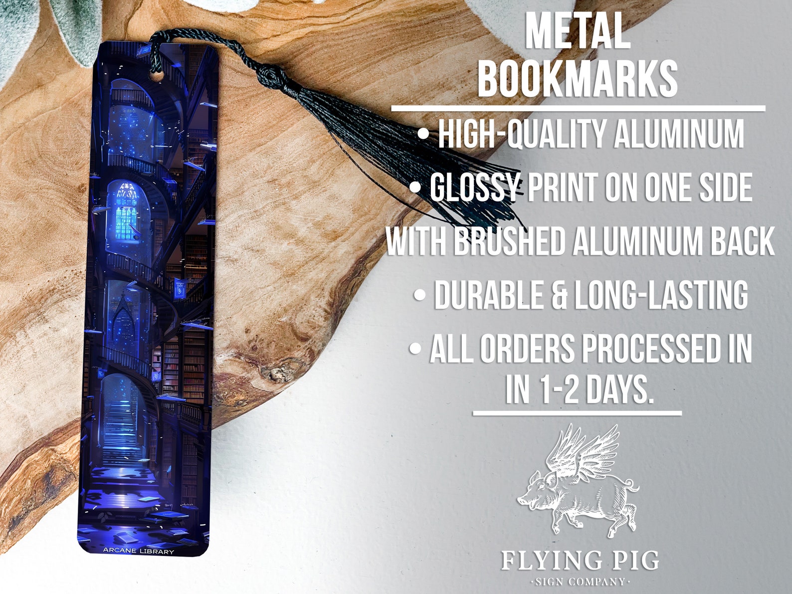 Arcane Library Metal Bookmark, Floating Books Design, Unique Reading ...