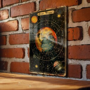 Vintage Tin Sign, Astronomy Star Maps, Metal Wall Art, Astronomer Gift ...