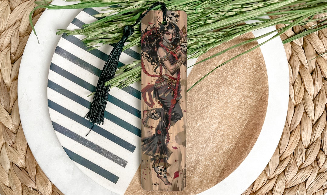 Kali Goddess Bookmark, Hindu Deity, Skull Garland, Powerful Stance ...