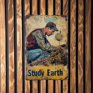 Soil Scientist Vintage Aluminum Sign, Earth Study Decor, Metal Wall Art ...