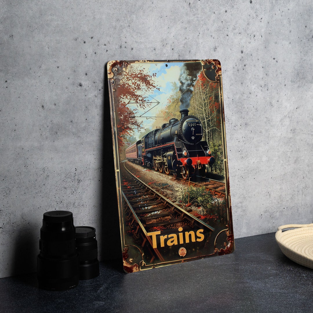 Metal Train Spotting Sign: Train Spotter's Gift, Spot Trains Decor ...