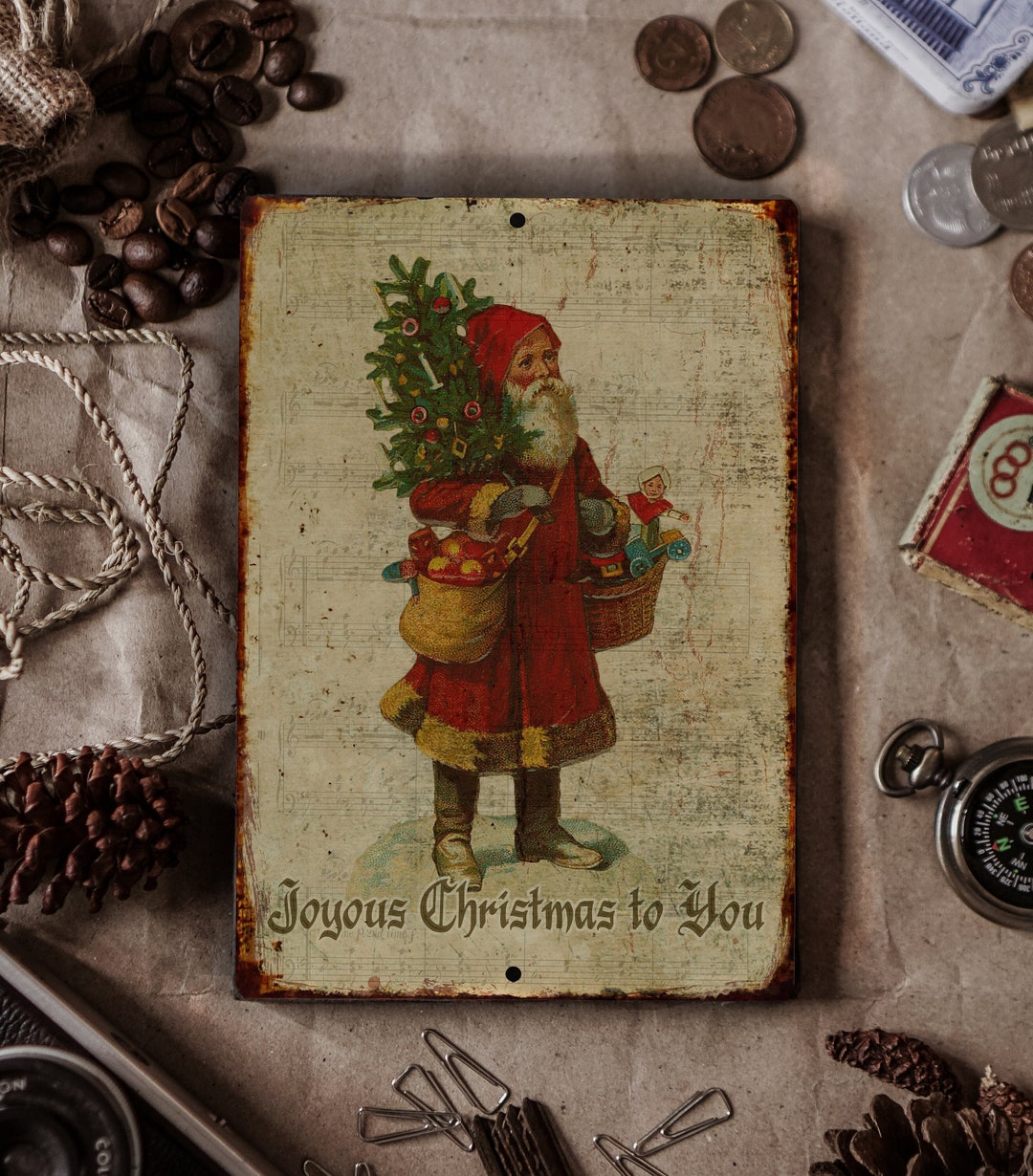 Vintage Christmas Metal Sign, Merry Christmas, Christmas Decor, Merry ...