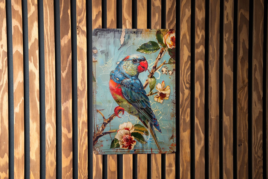 Indian Ringneck Vintage Metal Sign - Bird Lover Gift, Retro Decor, Wall ...