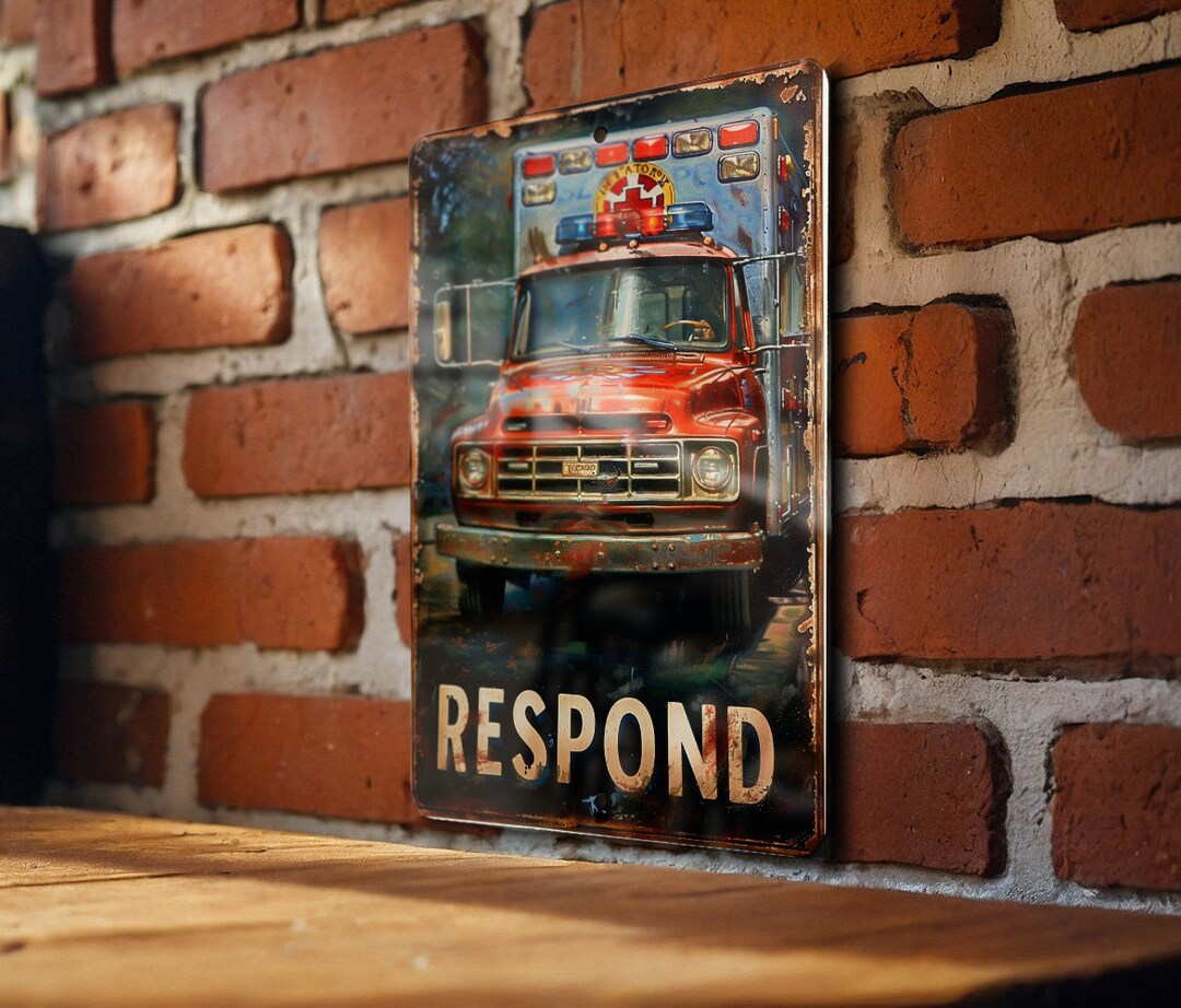 Paramedic RESPOND Vintage Sign, Metal Wall Art, First Responder Decor ...