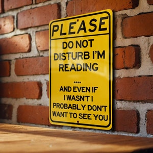 Do Not Disturb Reading Metal Sign - Book Lover Gift, Home Library Decor ...