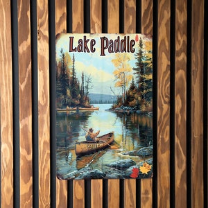 Vintage Aluminum Sign, Canadian Canoe Trip, Lake Paddle, Wilderness ...