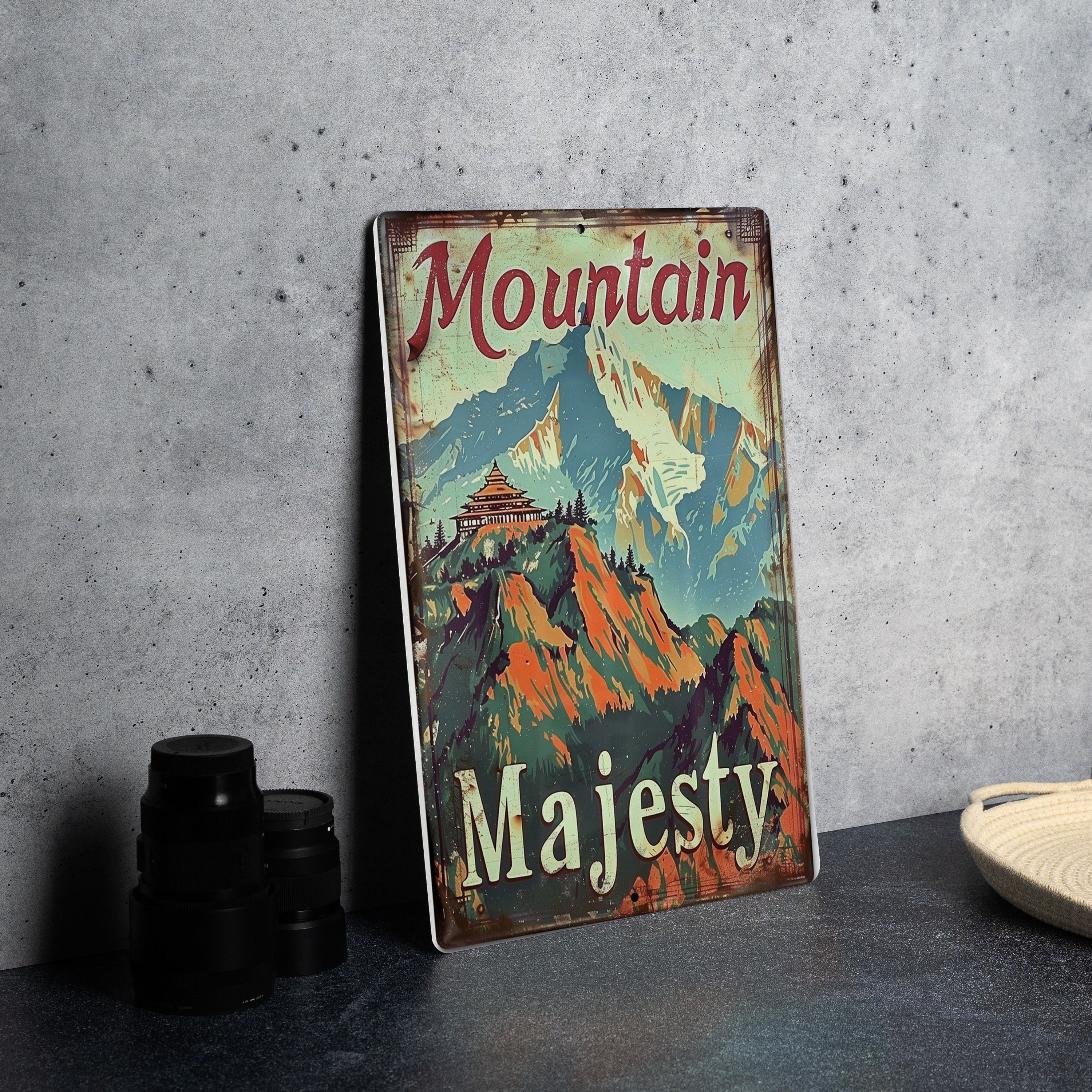 Nepali Himalayas Trek, Mountain Majesty, Vintage Sign, Metal Sign ...