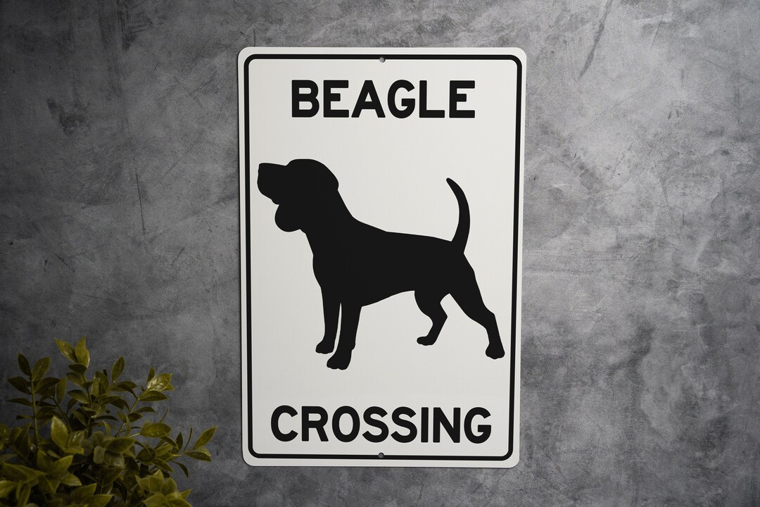 Beagle Crossing Metal Sign, Dog Lover Gift, Pet Safety Sign, Outdoor ...