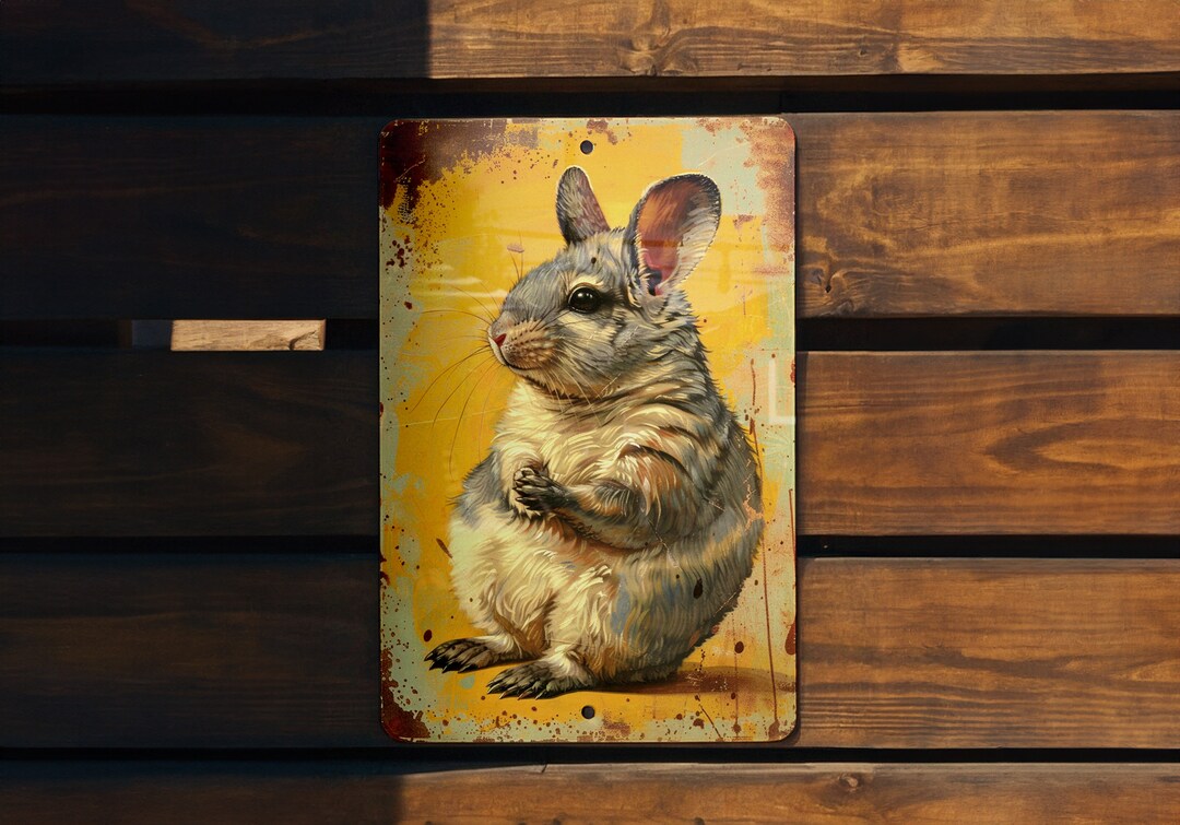 Vintage Style Chinchilla Metal Sign, Aluminum Sign, Retro Decor, Wall ...