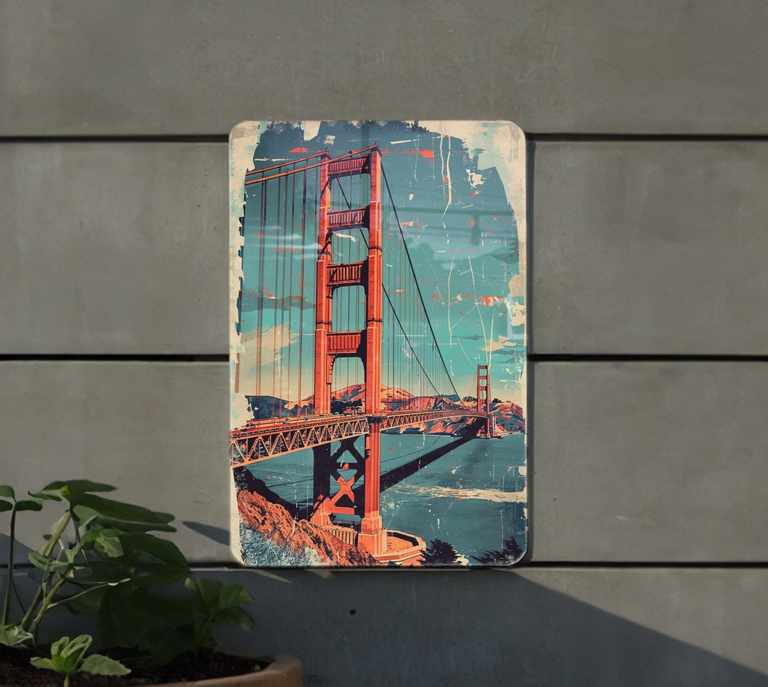 Golden Gate Bridge Metal Sign, Vintage San Francisco, Retro Wall Art ...