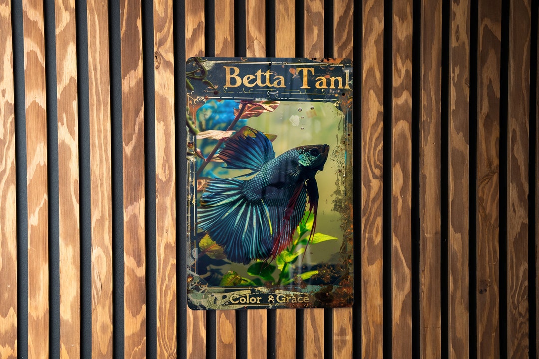 Betta Tank Metal Sign: Vintage Style, Betta Fish Decor, Aquarium Art ...