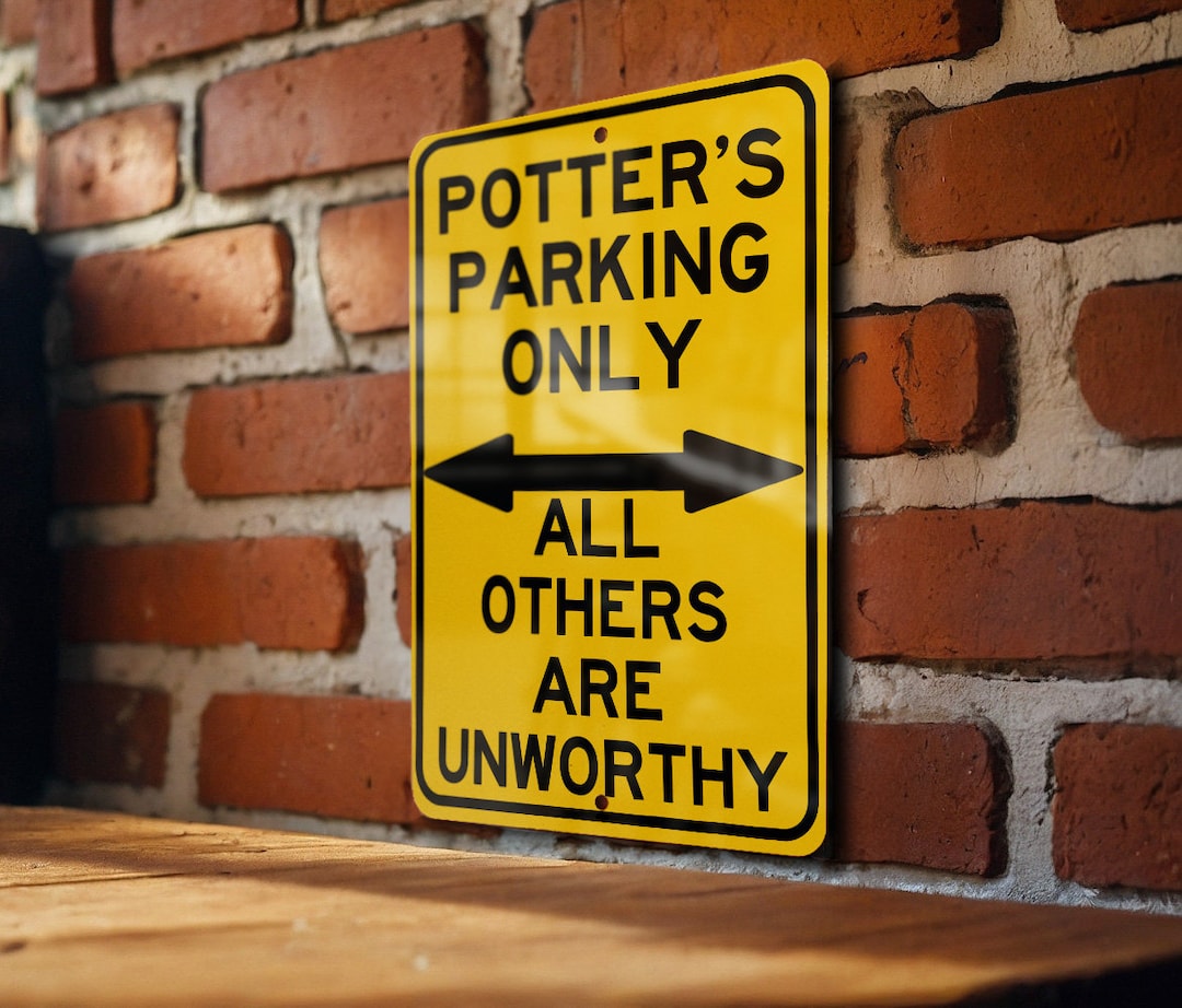Potters Parking Only Sign, Funny Metal Sign, Unique Home Decor, Wizard Themed Gifts, Wall Art ...