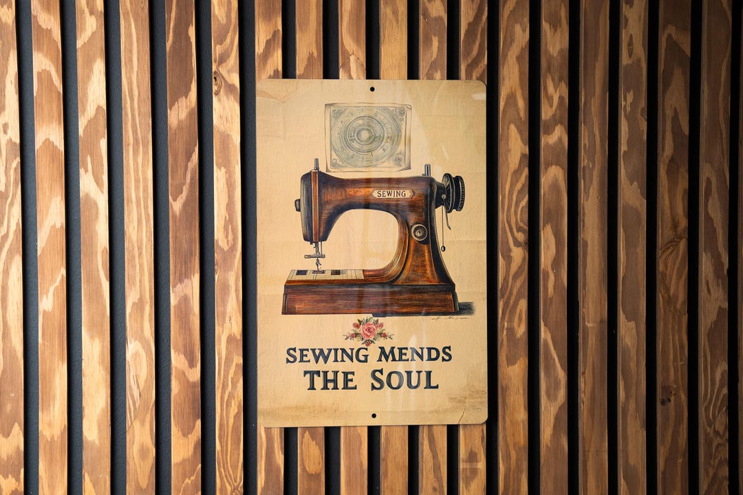 Vintage Sewing Machine Metal Sign, Sewing Room Decor, Craft Room Art ...
