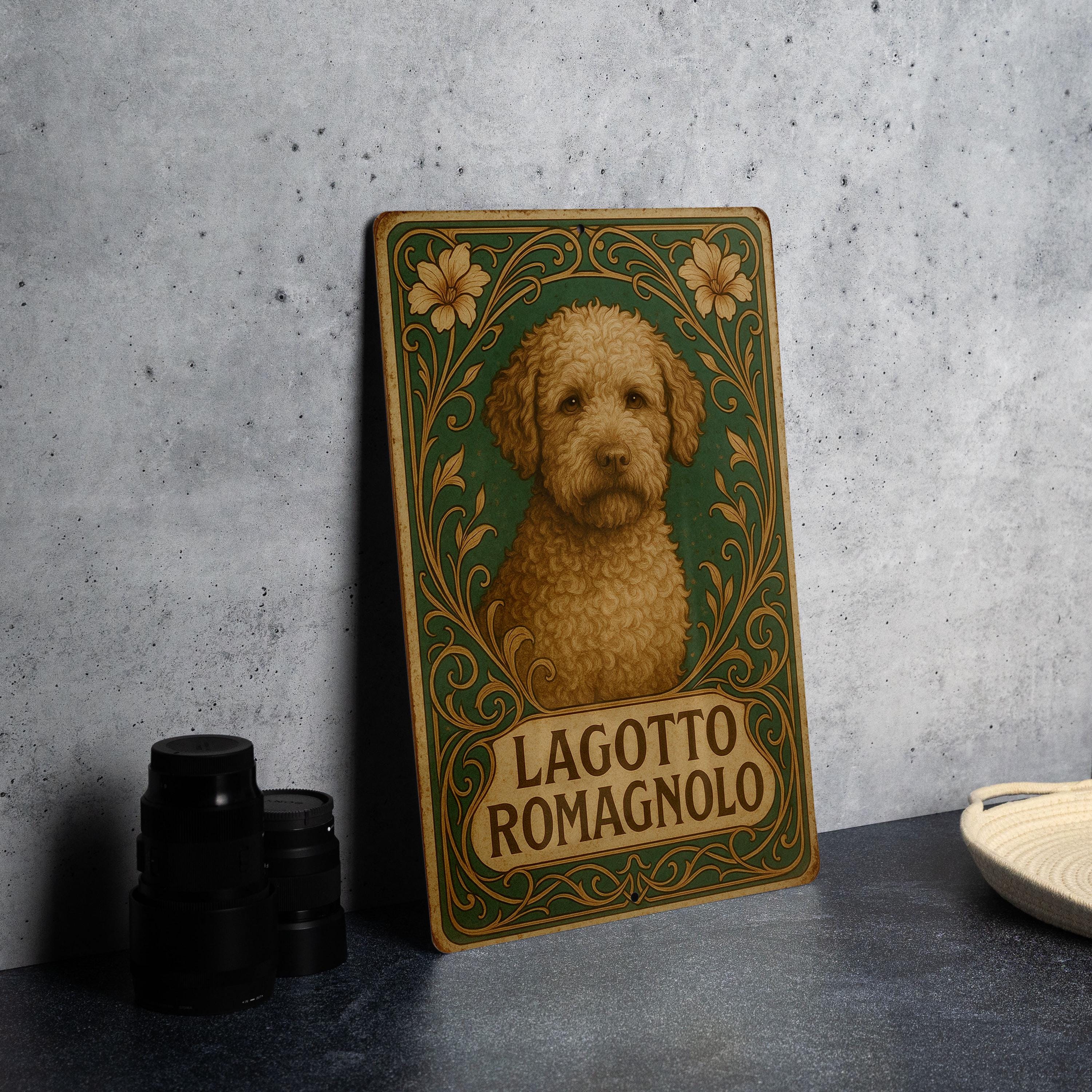 Lagotto Romagnolo Art Nouveau Metal Sign – Vintage Dog Wall Decor ...